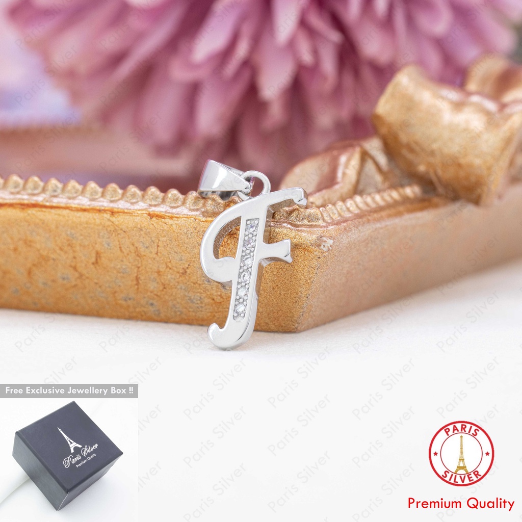 Jual Liontin Huruf Nama Inisial Perak Asli 925 Silver Lapis Emas Putih ...