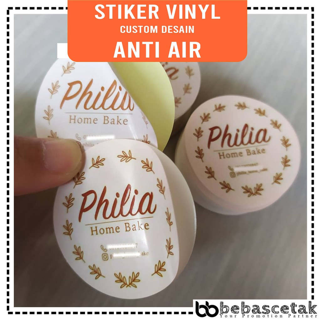 Jual CETAK STIKER VINYL BULAT ANTI AIR CUSTOM PRINT STICKER WATERPROOF ...