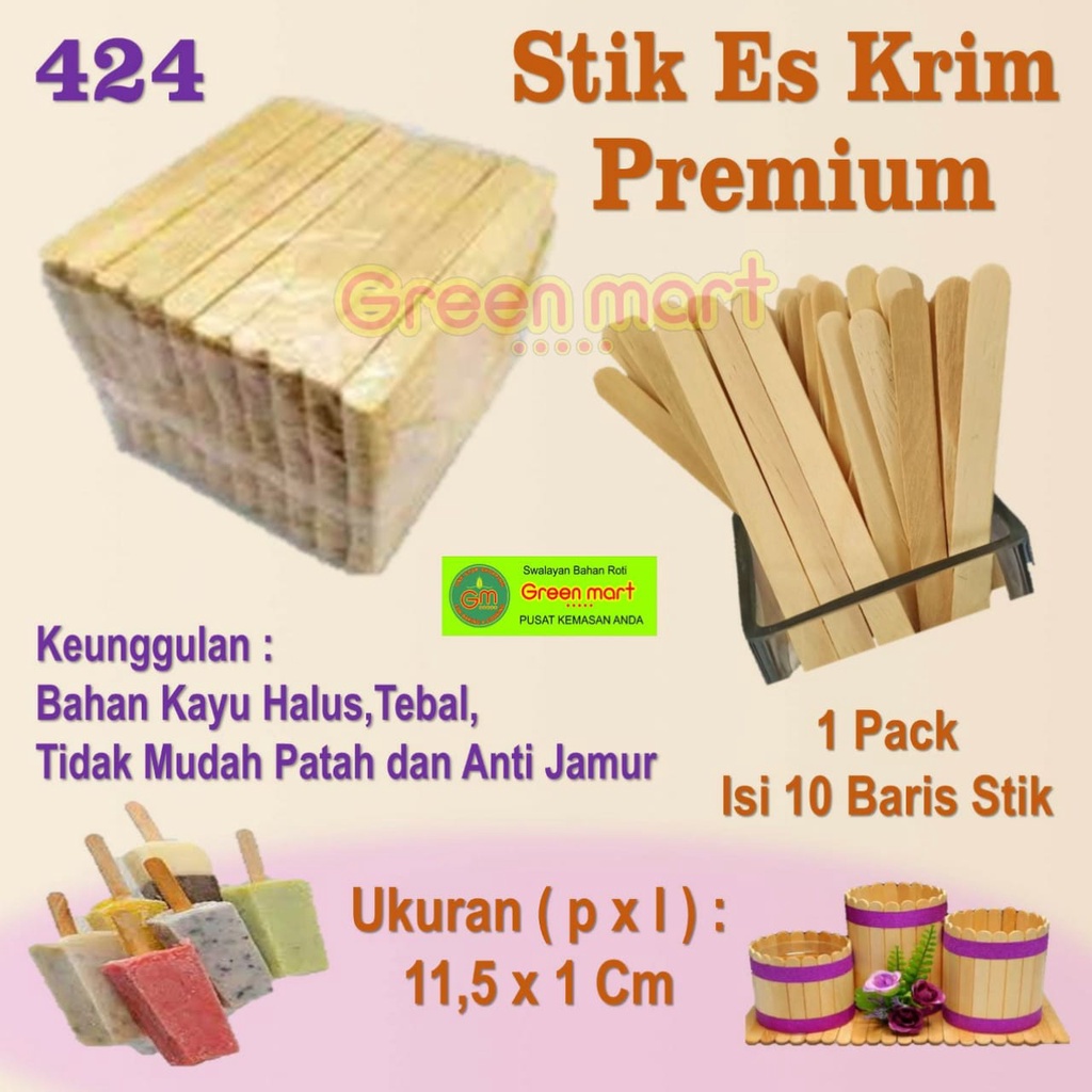 Jual Stik Es Krim Ice Cream Stick Premium Untuk Es Krim Jelly Cokelat ...