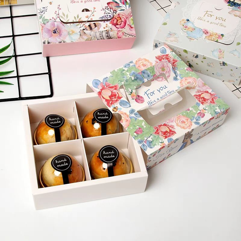 Jual Box kue mooncake sekat 4 packaging kotak mooncake sekat 4 | Shopee ...