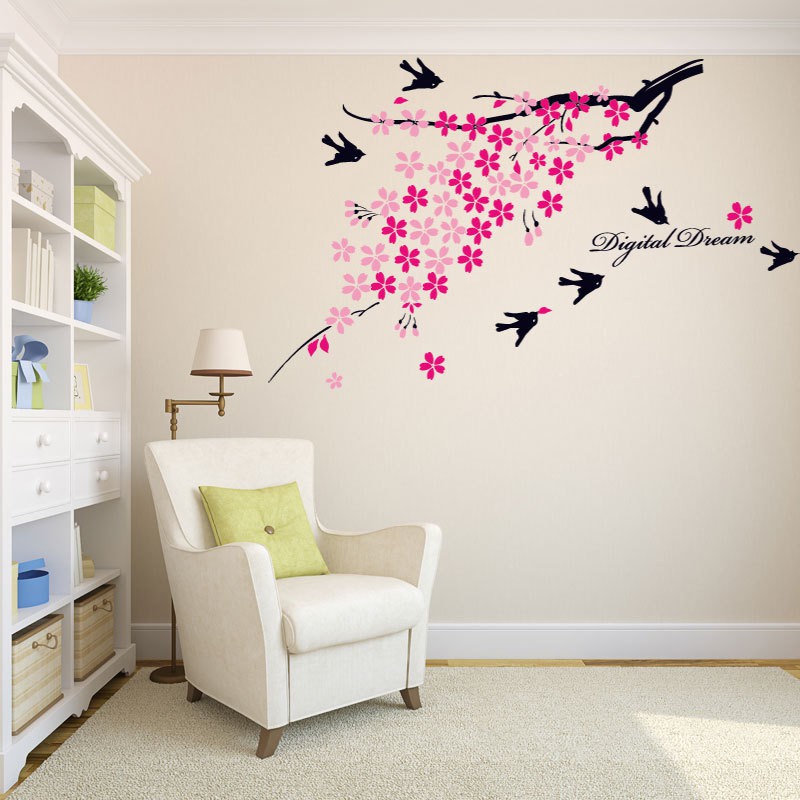Jual Reliza Wall Sticker Bunga Sakura Flower Matahari Lily Stiker ...