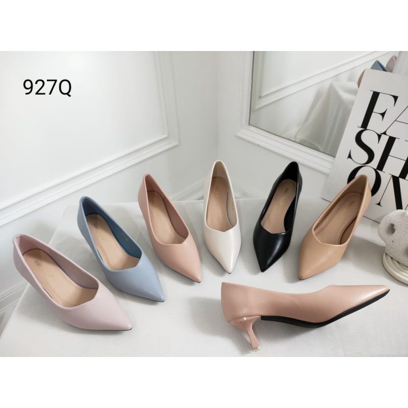 Jual Simoncelli Sepatu Heels 5 Cm Wanita Mutiara Sepatu Kerja Hitam ...