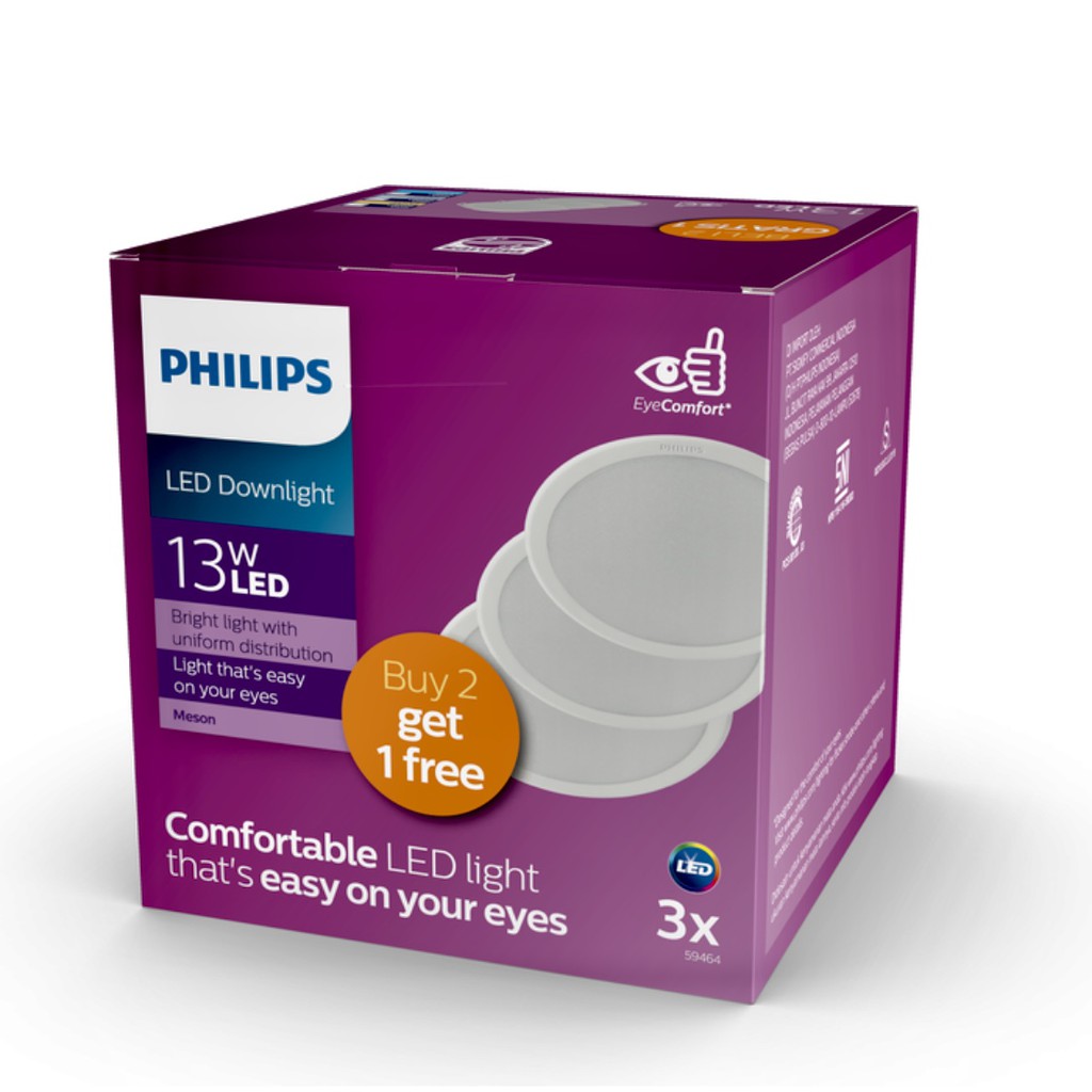Jual PHILIPS Led Downlight Multipack Paket Meson 13 Watt 59464 (13 W 13W 13Watt) | Shopee Indonesia