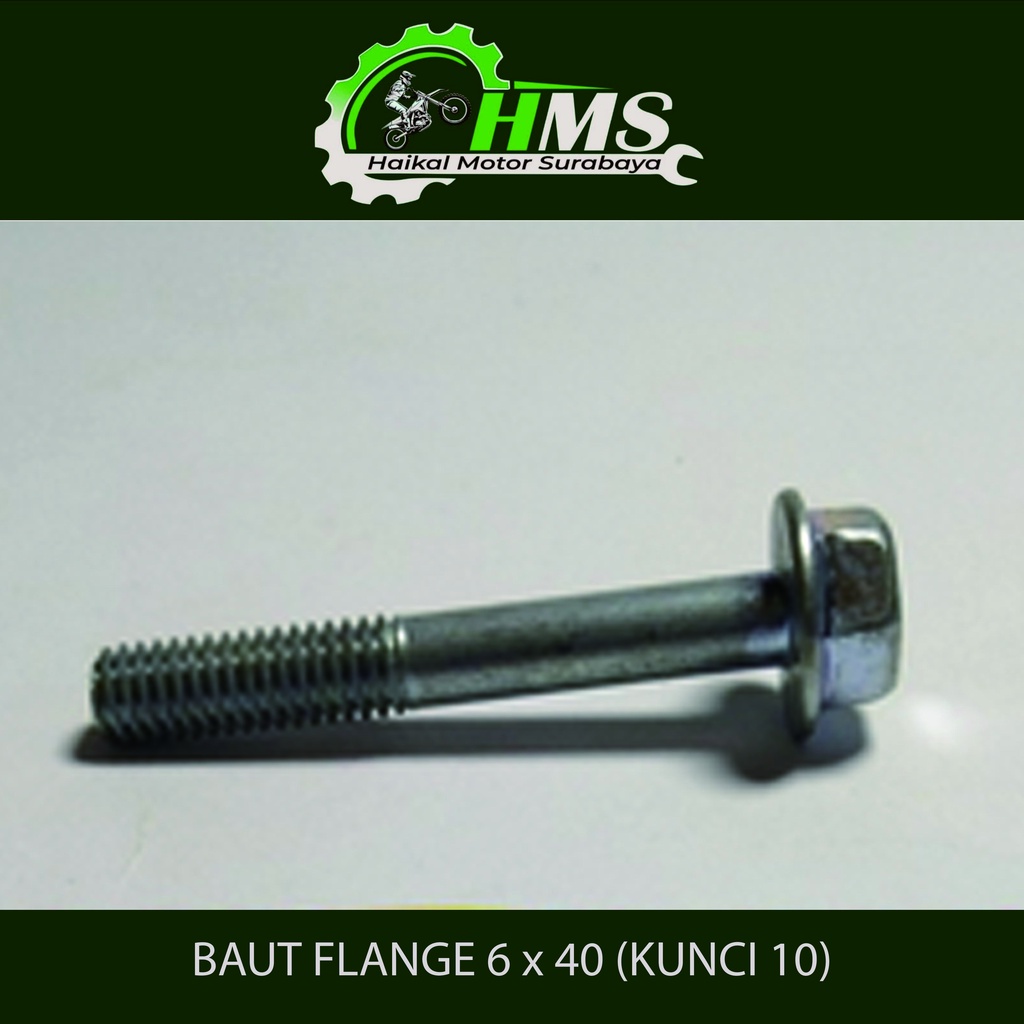 Jual BAUT FLANGE 6 x 40 (KUNCI 10) - BAUD RING TOPI 6 MM , PANJANG 40 MM , KUNCI KEPALA 10 ...