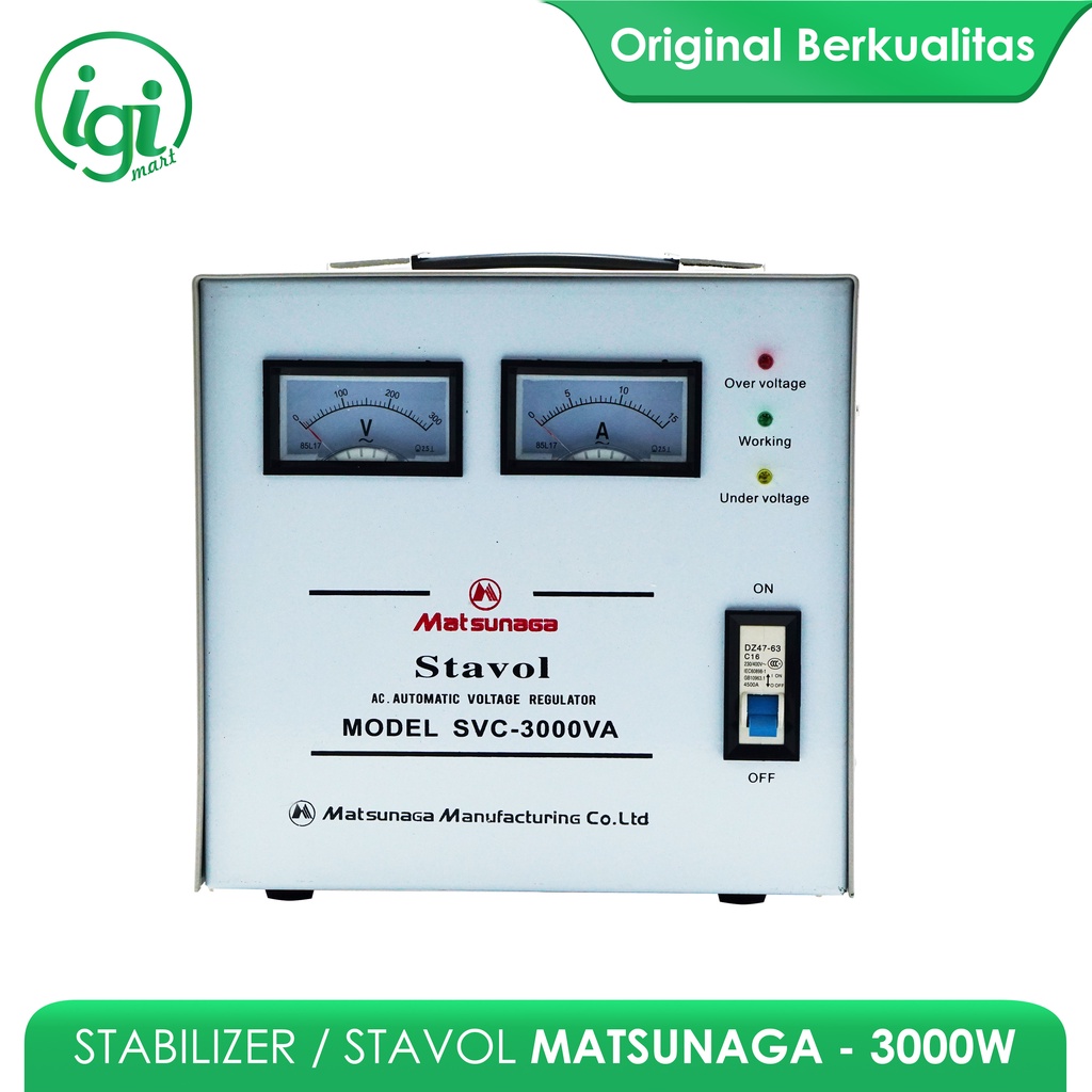 Jual STABILIZER STAVOLT MATSUNAGA SVC-3000W VOLTAGE / STAVOLT MTS SVC ...