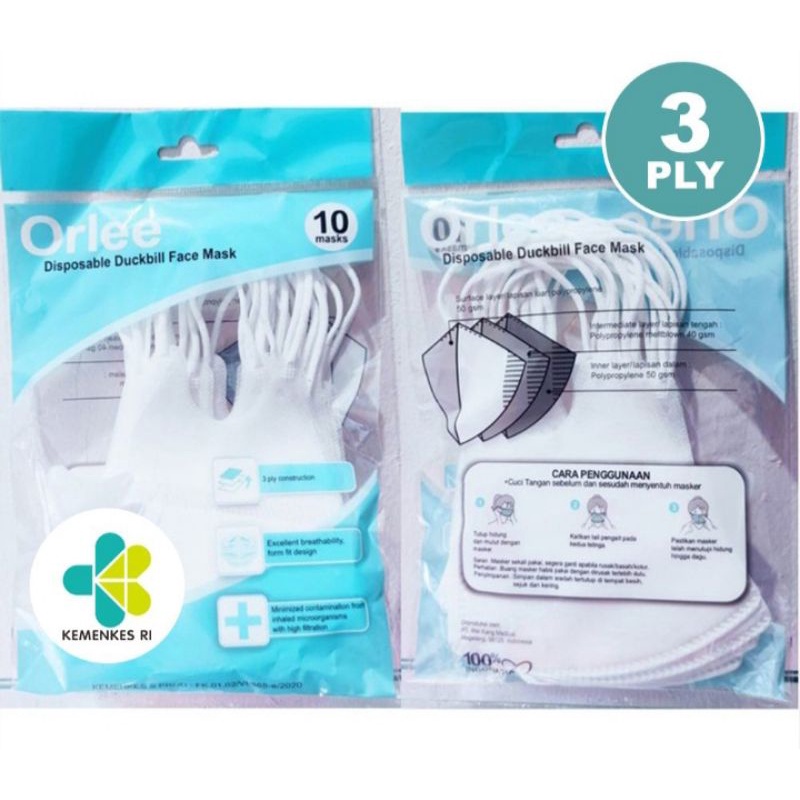 Jual Masker Orlee Duckbill 3 Ply Face | Shopee Indonesia