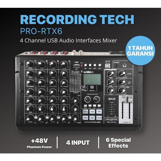 Jual RECORDING TECH PRO RTX6 RTX-6 PRO-RTX6 USB AUDIO ANALOG MIXER ...