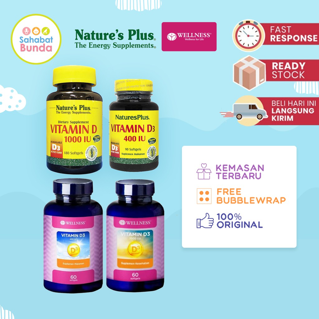 Jual Natures Plus Nature Plus Vitamin Vit D3 400 IU / 1000IU WELLNESS | Shopee Indonesia