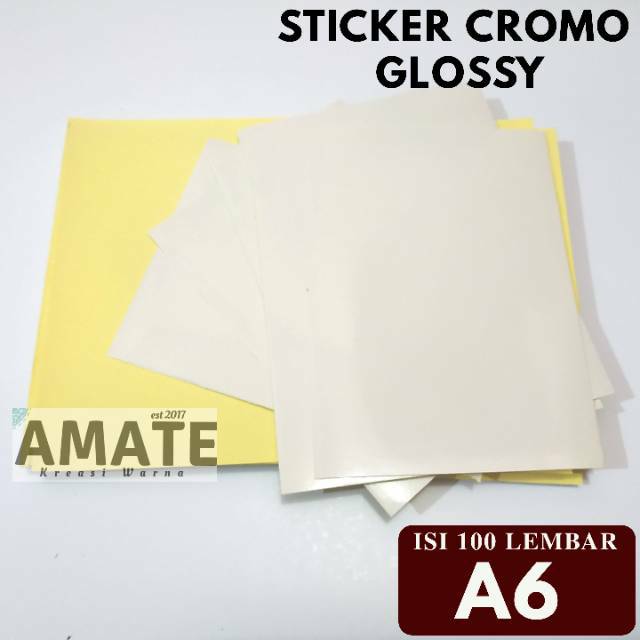 Jual Kertas Stiker Cromo Glossy A6 [100 LEMBAR] | Sticker label Produk ...