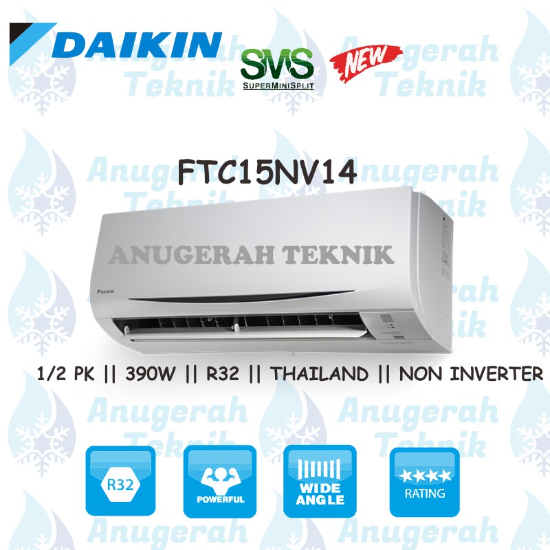 Jual AC SPLIT DAIKIN NON INVERTER 1/2 389PK R32 THAILAND NON INVERTER - FTC15NV14 | Shopee Indonesia