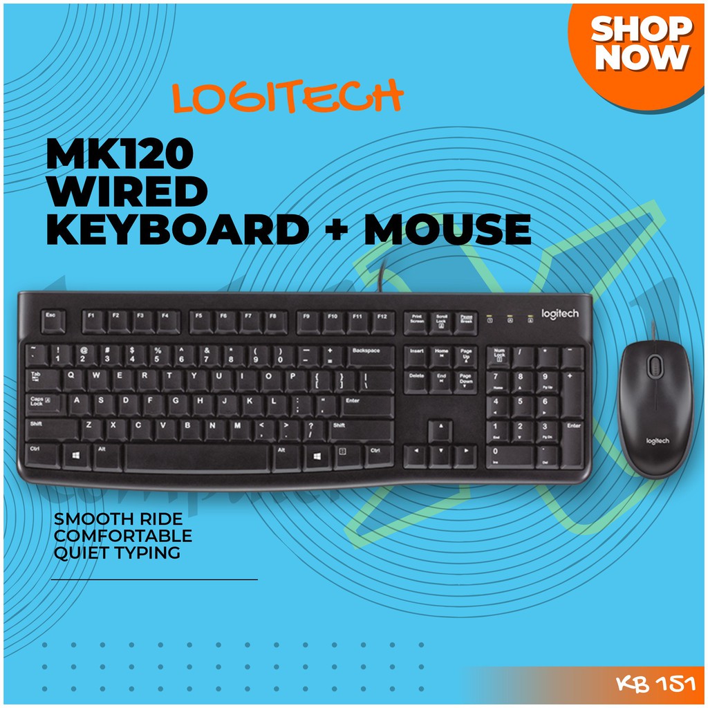 Jual Logitech MK120 Durable Thin Profile Spill Resistance Design Combo ...
