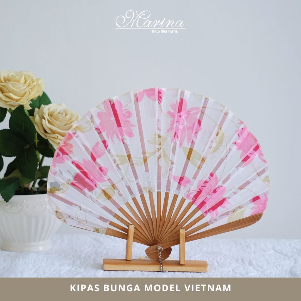 Jual MARINA LIVING - Kipas Lipat Bunga Vietnam (Bulat) | Shopee Indonesia
