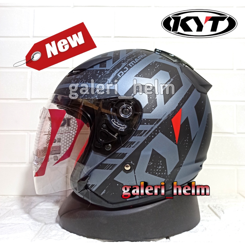 Jual HELM KYT DJ MARU SERI 16 Motif Matt All Grey | Shopee Indonesia