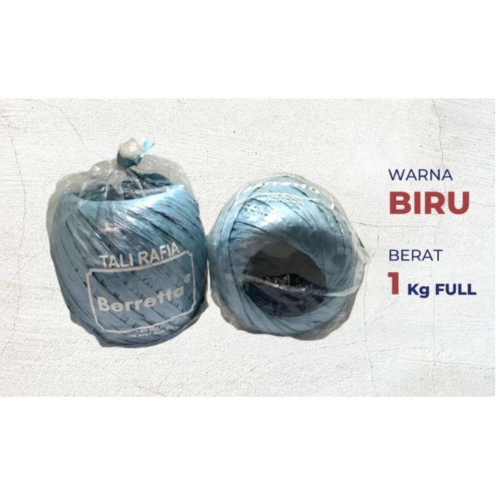 Jual TALI RAFIA RAPIA BERRETTA Biru FULL REAL 1 KG ASLI - TALI RAPI ...
