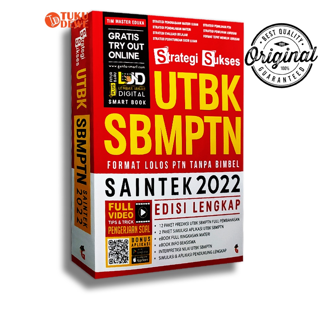 Jual BUKU SBMPTN UTBK SAINTEK 2022 - GENTA SMART - STRATEGI SUKSES UTBK SBMPTN SAINTEK 2022 ...