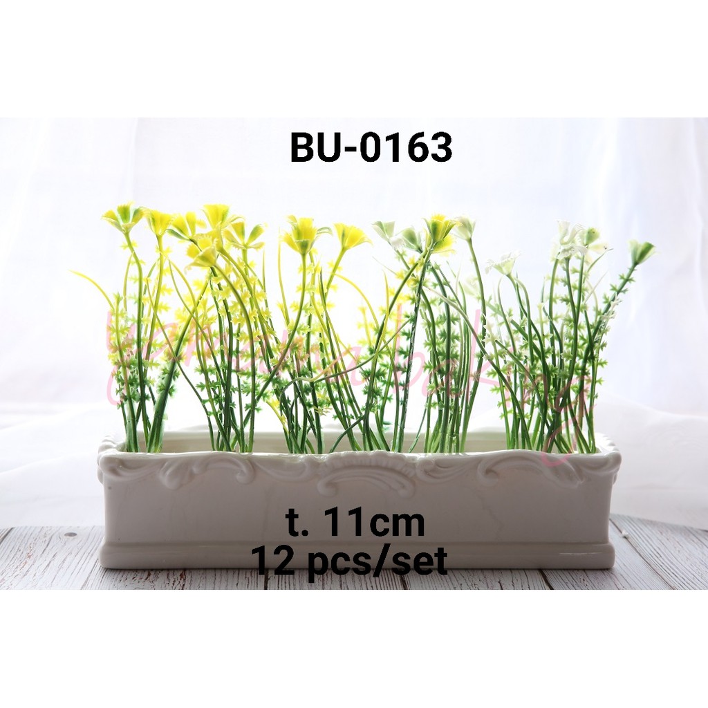 Jual BU-0163 Topper hiasan kue tart cake rumput bunga daun tanaman ...