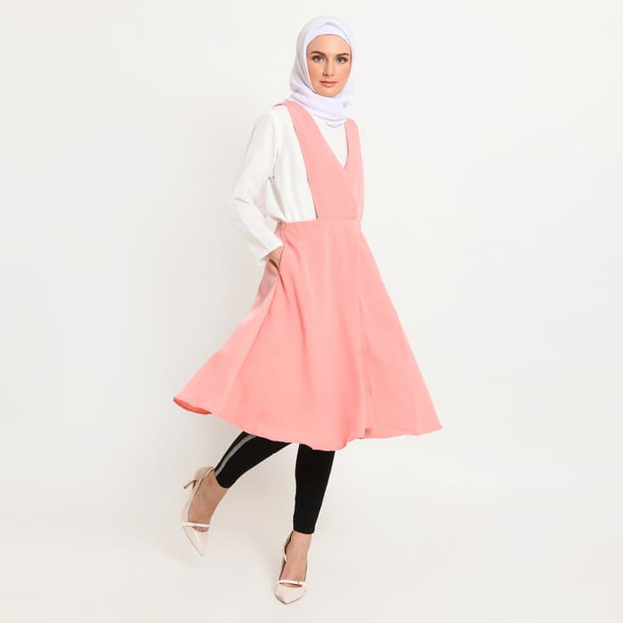 Jual Hijab ellysha momo overall minimi peach with legging wudhu ...