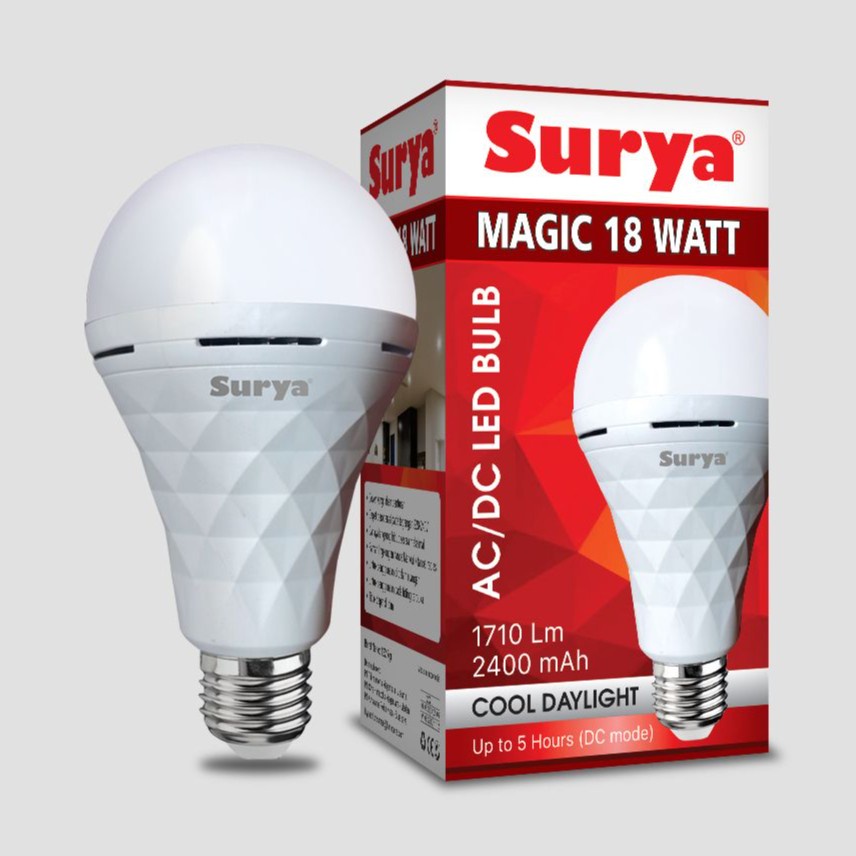 Jual LAMPU EMERGENCY LED SURYA 18 WATT MAGIC EMERGENCY RECHARGEABLE AC ...
