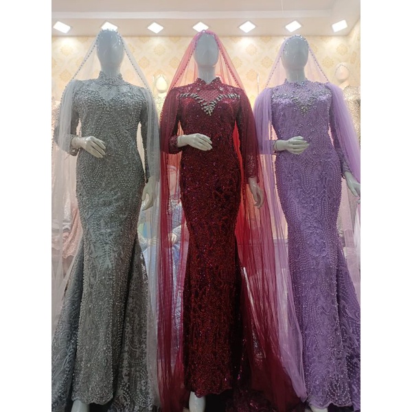 Jual GAUN PENGANTIN SLIM DUYUNG PREMIUM || GAUN PENGANTIN SLIM PAYET ...