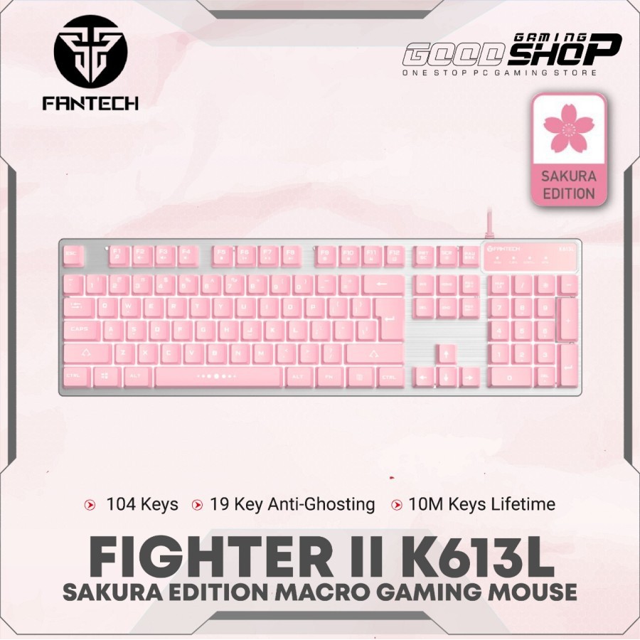 Jual FANTECH K613L Fighter II Sakura Lite Edition - Gaming Keyboard ...