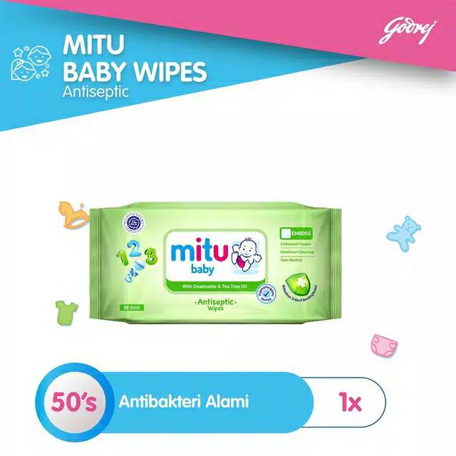 Jual Mitu Baby wipes antiseptic 50's | Shopee Indonesia