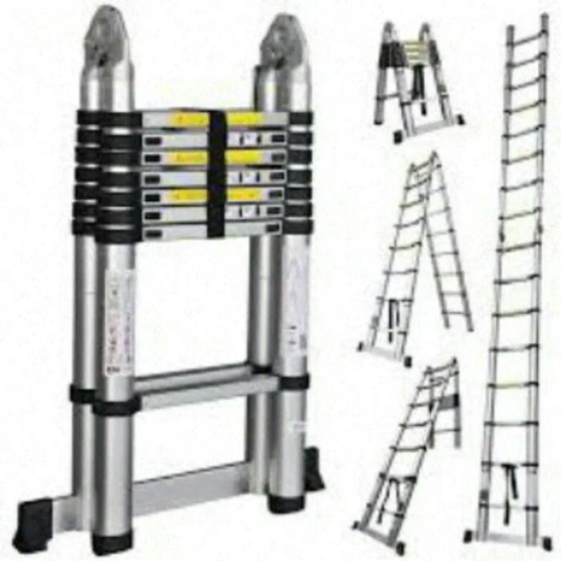 Jual Tangga Lipat Aluminium Teleskopik 5M Double Telescopic Ladder 5 ...