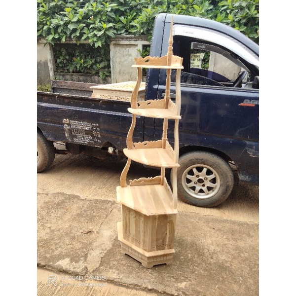 Jual Rak Sudut Pojok Pajangan Minimalis Ukiran Kayu Jati Jepara ...