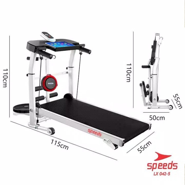 Jual treadmill manual 6 fungsi sit up push up twister fitness gym alat ...
