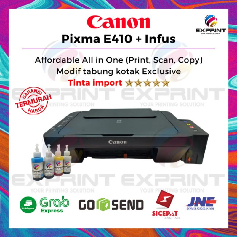 Jual Printer Canon Pixma E410 Print Scan Copy Infus Tabung Box | Shopee ...