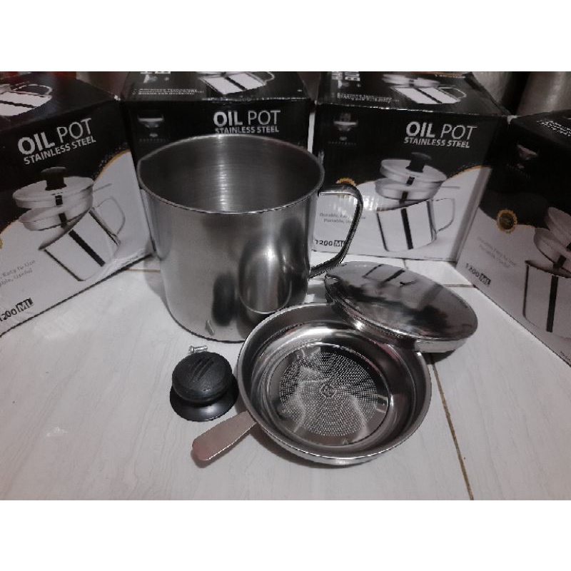 Jual Oil pot oilpot / tempat saringan sisa minyak goreng KUALITAS BAGUS | Shopee Indonesia
