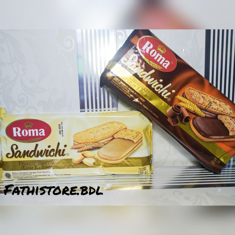 Jual Roma Sandwich / biskuit Roma kacang dan coklat 189gr cemilan enak ...