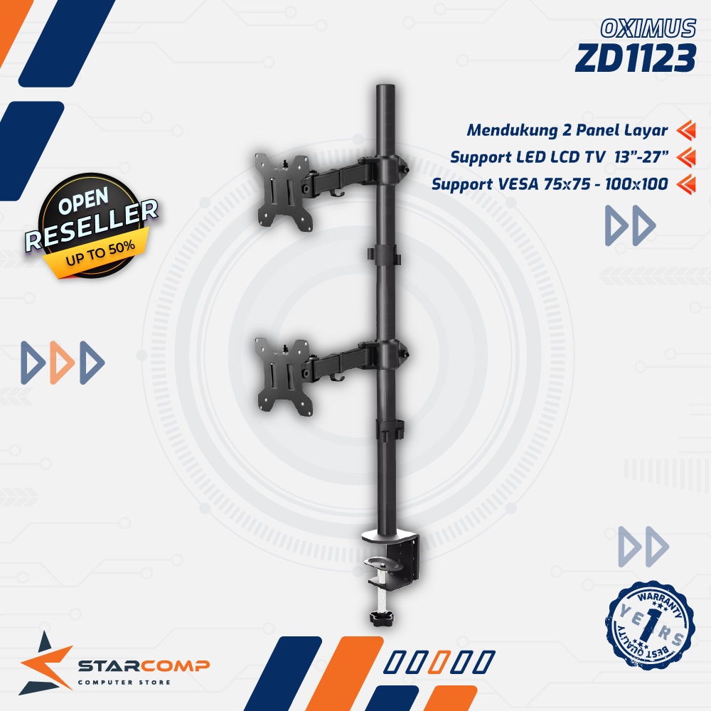 Jual BRACKET MEJA LCD LED TV 2 Monitor UKURAN 13" - 27" OXIMUS HYDRA ...