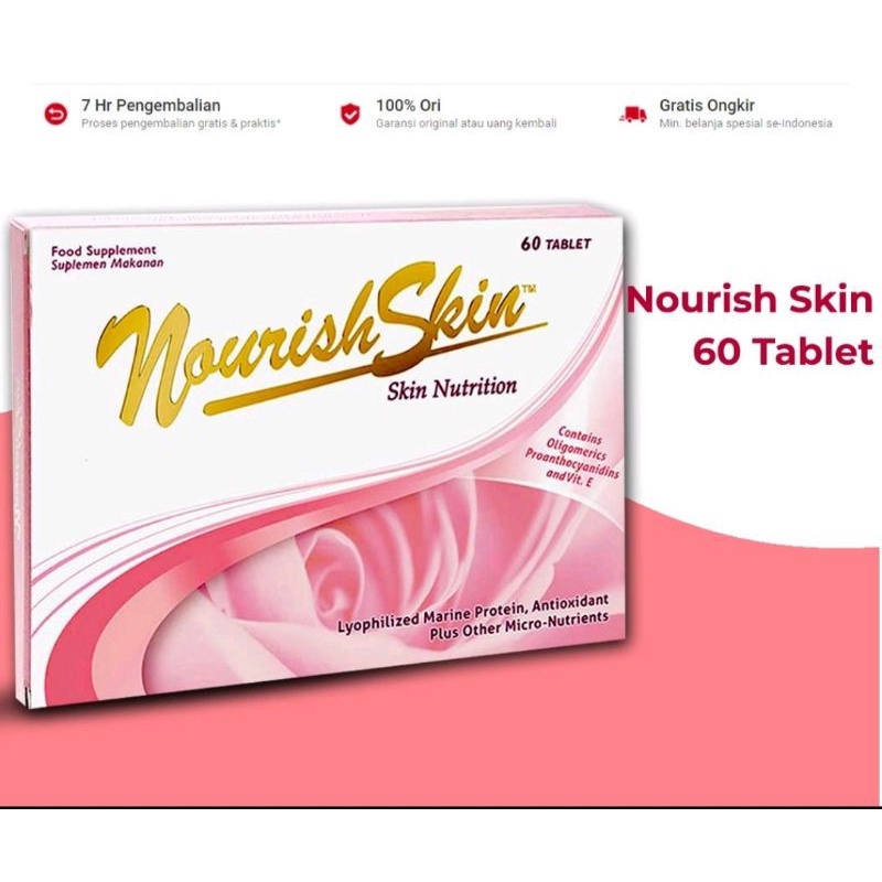 Jual Nourish SkIn nutrition PINK 15 / 30 /60 Tab / Kulit Kencang ...