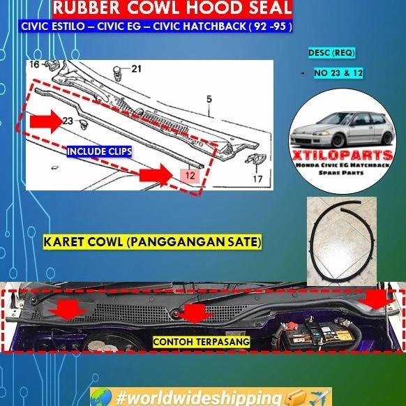 Jual Karet Cowl Panggangan Sate Klip Honda Civic Estilo Sr3 | Shopee ... Jual Karet Cowl Panggangan Sate Klip Honda Civic Estilo Sr3 | Shopee ...