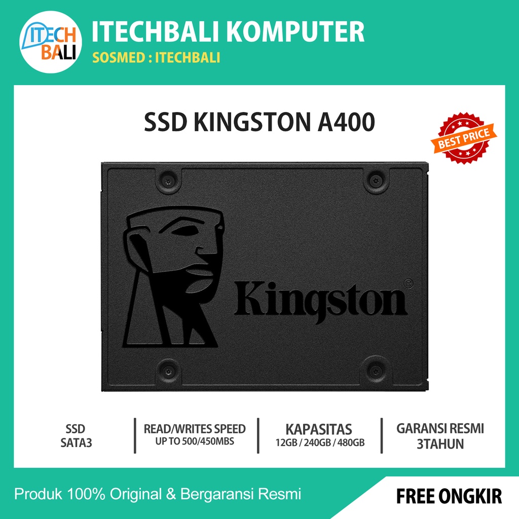 Jual SSD KINGSTON A400 120 240 480 960GB SATA Garansi Resmi | Shopee ...