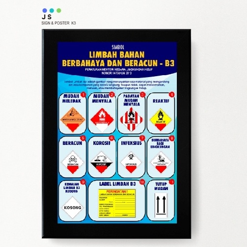 Jual POSTER SAFETY K3 SIMBOL LIMBAH B3 + FRAME A2 | Shopee Indonesia