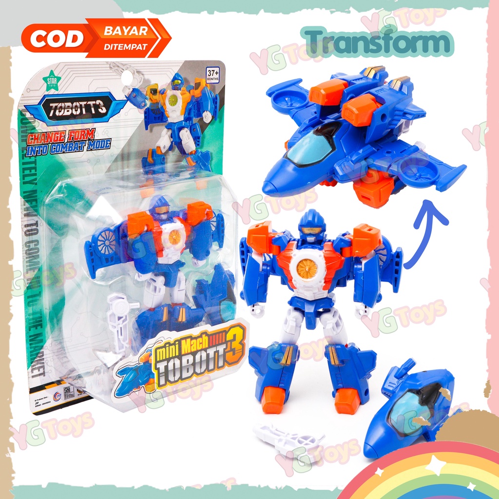 Jual YGtoys Mainan Robot Transformer Pesawat Jet Bisa Berubah | Shopee ...
