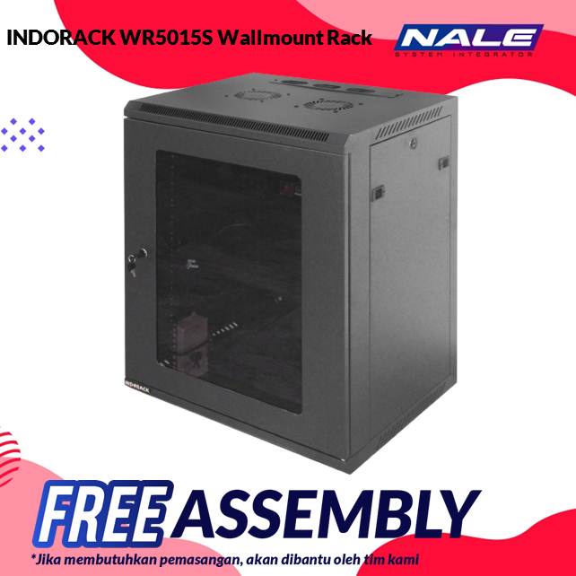 Jual INDORACK WR5015S Wallmount Rack 15U-500mm Depth Single Glass Door ...