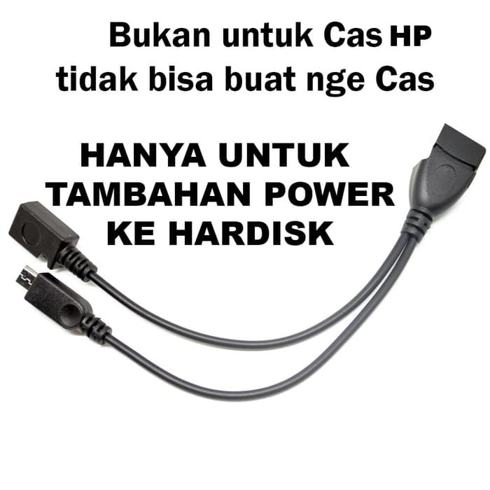Jual Otg Y Micro Usb To Usb Female Untuk Hard Disk External - Hitam ...