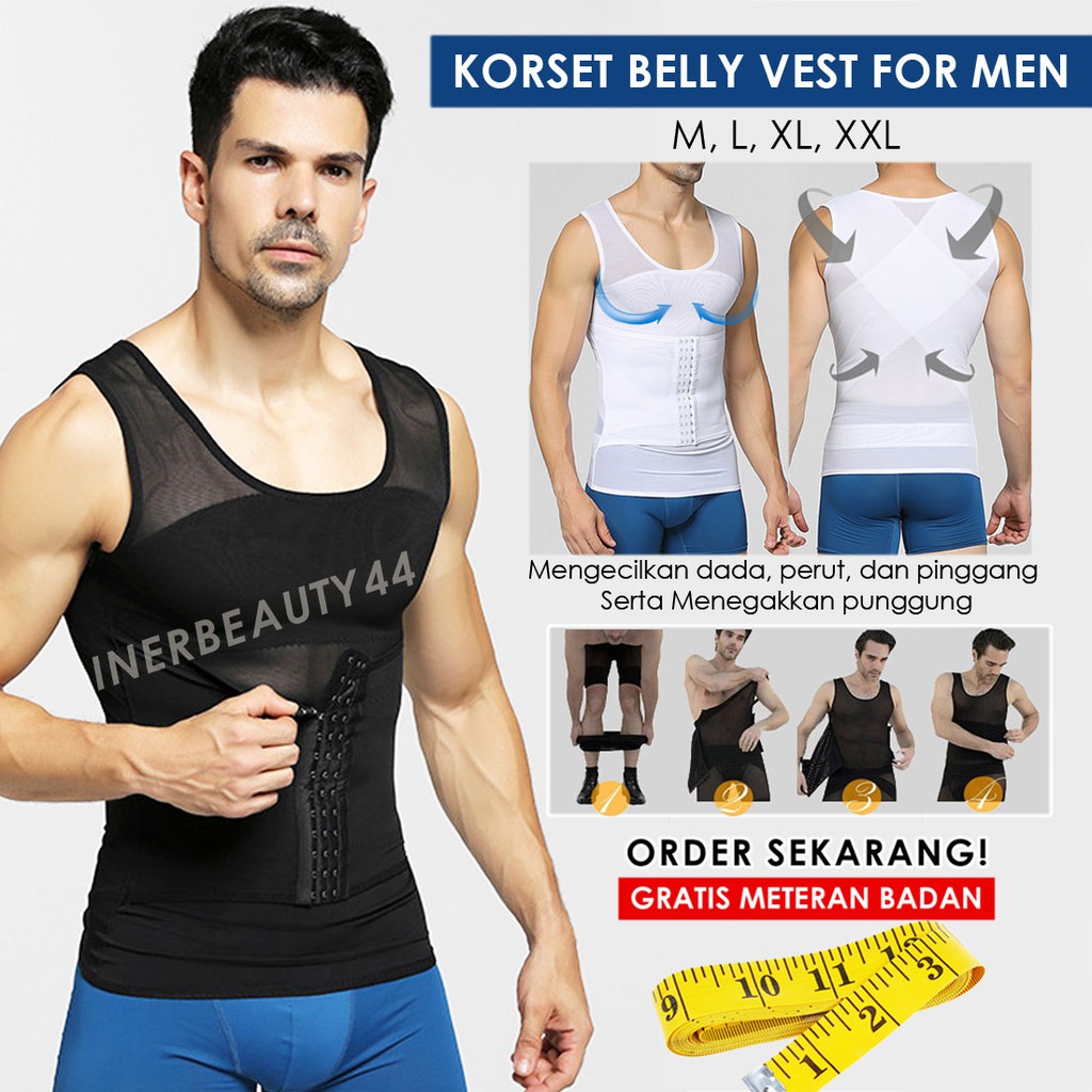 Jual Korset Pria belly vest for men Pelangsing perut punggung ...