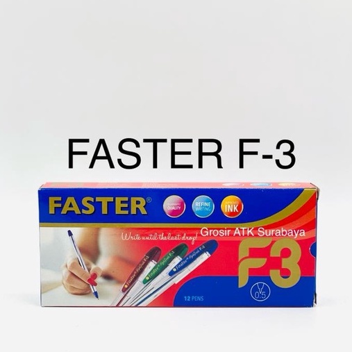 Jual ( DAPAT 1 PCS ) BOLPEN FASTER F3 / Pulpen Bolpoin FASTER F3 / F-3 ...