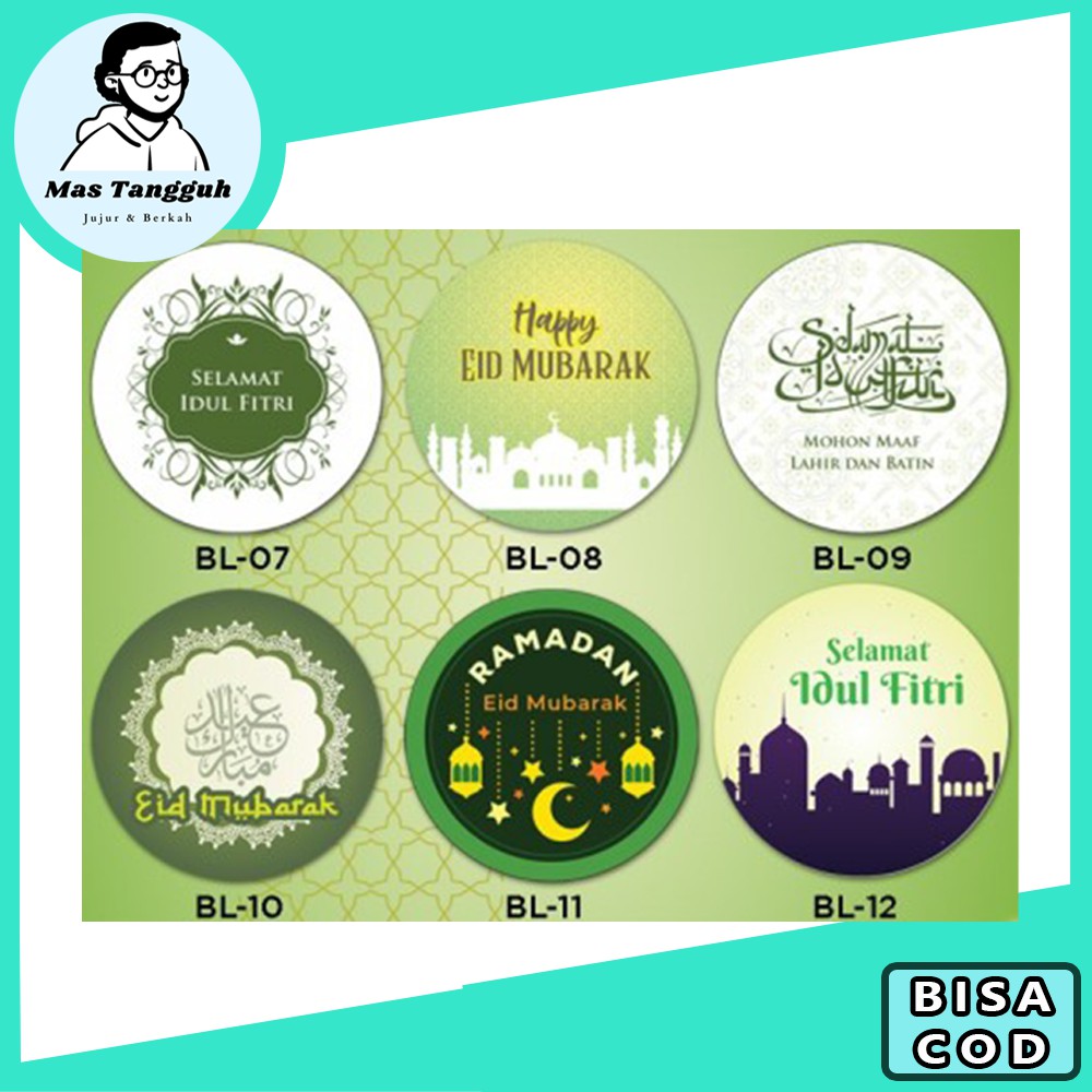 Jual Sticker stiker Lebaran Hari Raya Idul Fitri Bulat hampers parcel ...