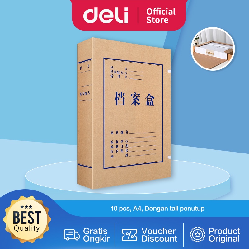 Jual Deli Box File / Kardus File A4 Isi 10 Tebal 50 MM 5925 | Shopee ...