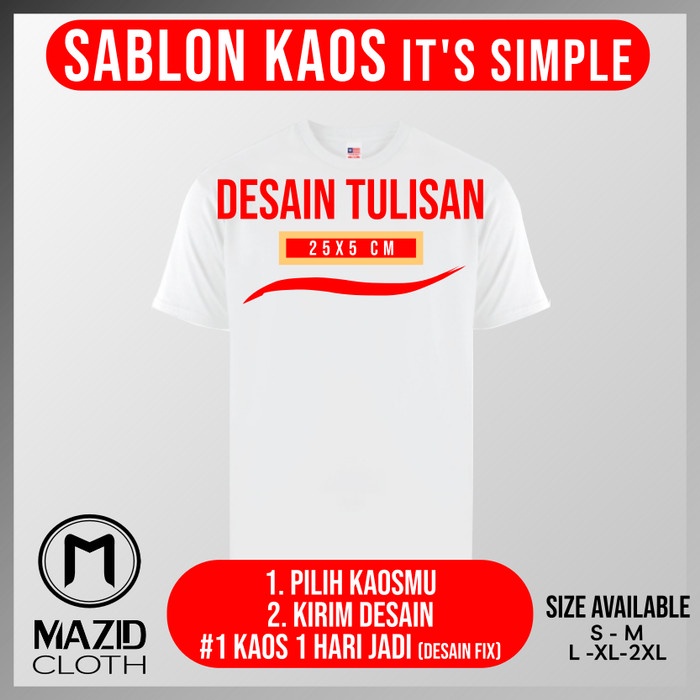 Jual Sablon Kaos Custom - TULISAN/NAMA 25 X 5 Cm | Shopee Indonesia