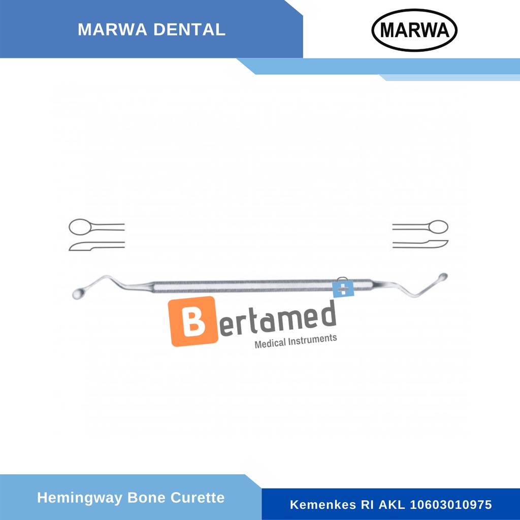 Jual Dental Hemingway Bone Curette Double Angled - Oval / Oval | Shopee ...