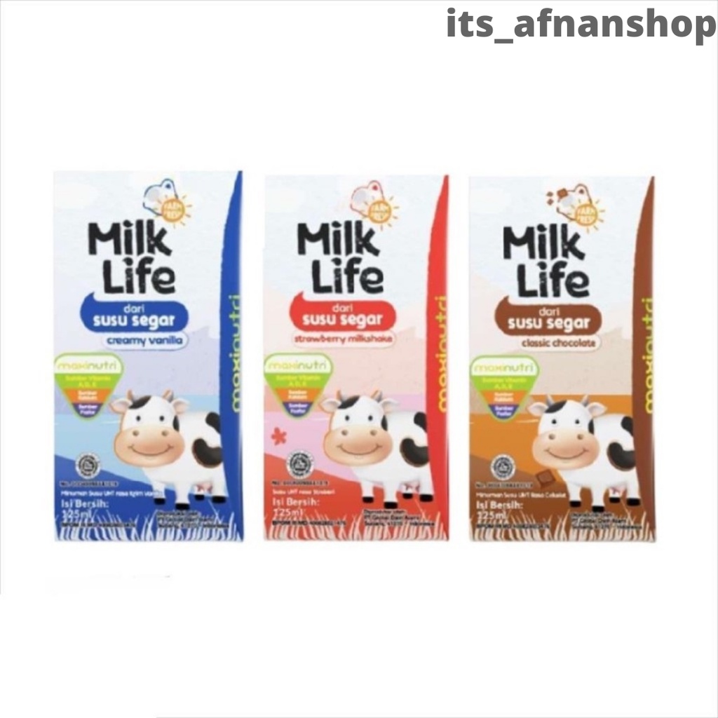 Jual susu uht Milk Life milklife kids 125ml 1 dus karton isi 40pcs coklat vanilla strawberry ...