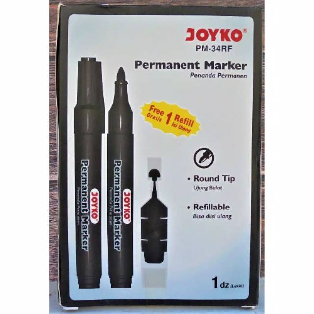 Jual Spidol Permanent Marker Joyko PM-34RF | Shopee Indonesia