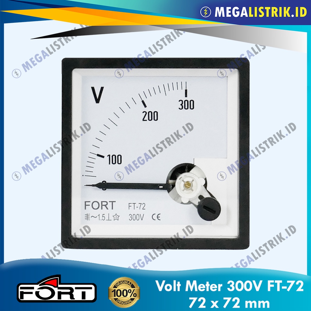 Jual FORT VOLT METER 300V FT-72V 72X72 / VOLTMETER PANEL 300 V 72 X 72 ...
