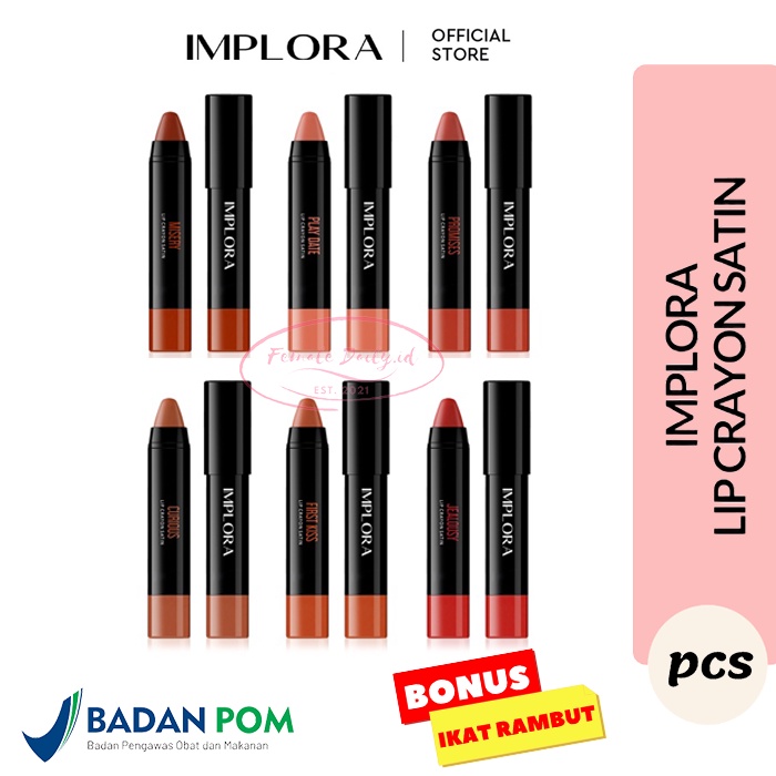 Jual [ LIP CRAYON ] IMPLORA LIP CRAYON SATIN / CREAMY LIP IMPLORA ...