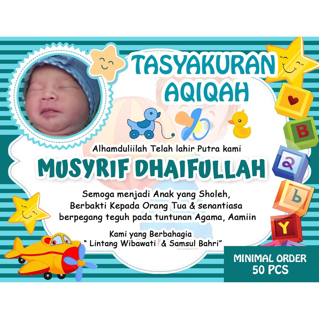 Jual Label Sticker Syukuran Kelahiran Aqiqah murah/sticker aqiqah ...